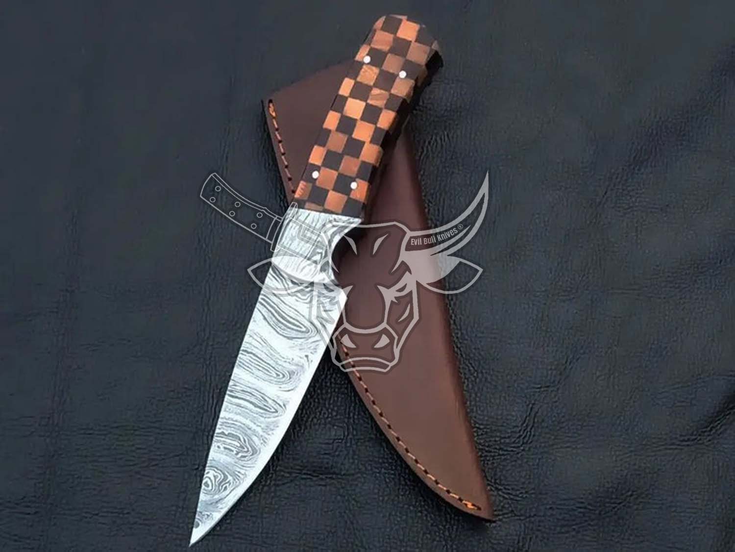 EBK-117 Damascus Steel Hunting Knife – Evilbullknives
