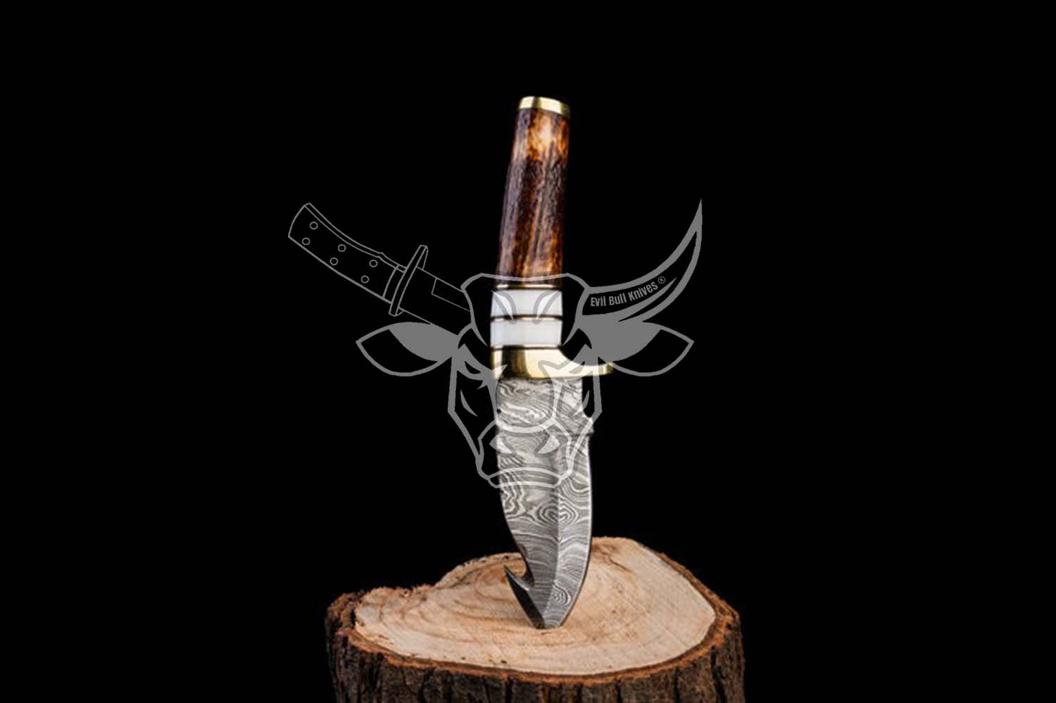 EBK-71 Hand Made Forged Damascus Steel - Knife With Hook Edge - Handle ...