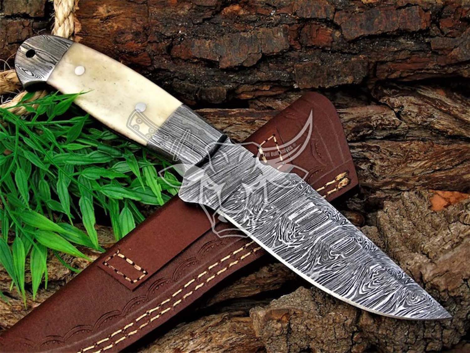EBK-122 Custom Handmade Damascus Hunting Knife Birthday Gift, Christma ...